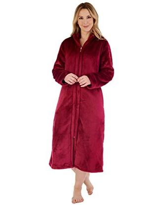Slenderella HC4340 Womens Raspberry Dressing Gown Medium