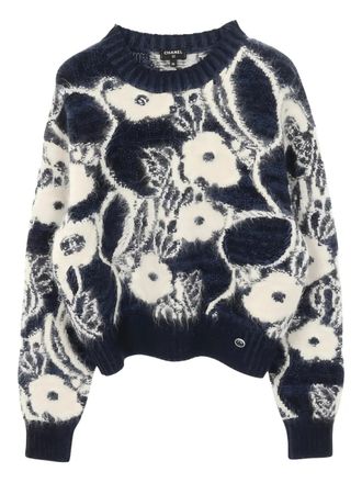 Chanel pull &agrave; boutons (1986-1988) - Bleu