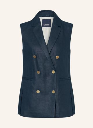 Max Mara Blazerweste Bird Aus Leinen blau