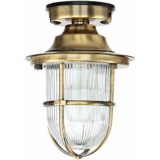 Licht-Erlebnisse Plafonnier ext&eacute;rieur laiton IP54 E27 &oslash; 16 cm Maritim plafonnier ext&eacute;rieur terrasse