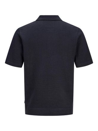 Jack & Jones Polokragenpullover JPRBLAMILANO SPRING KNIT ZIP POLO SS SN Baumwollmischung