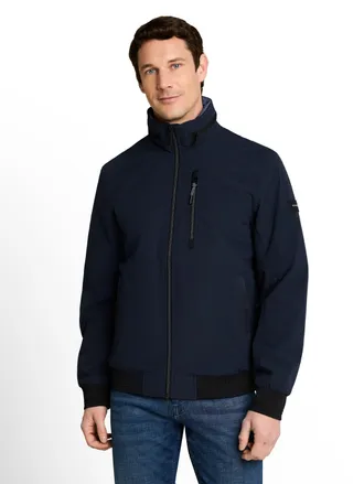Tom Tailor Blouson TOM TAILOR, Herren, Gr. XXL, sky captain blau, Sweatware, Obermaterial: 100% Polyester. Futter: 100% Polyester, unifarben, regular fit h&uuml;ftbed
