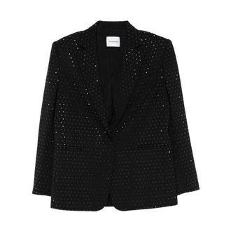Andamane Femme, Vestes, Noir, Taille: 34 FR Blazer Crois&eacute; Orn&eacute; de Cristaux