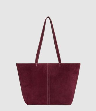 Vanessa Bruno Tote Bag PM Daily Cuir Velours Prune