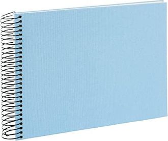 Goldbuch 20 729 Spiralalbum Bella Vista Himmelblau, Fotobuch 24 x 17 x 2,8 cm, Foto Album 40 weiße Seiten, Foto Buch Einband aus Leinen, Fotoalbum für 40 Photo