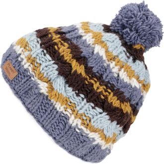 Guru Shop Beanie M&uuml;tze, Bommelm&uuml;tze aus Nepal, Winterm&uuml;tze - Taubenblau, Herren/Damen, Wolle