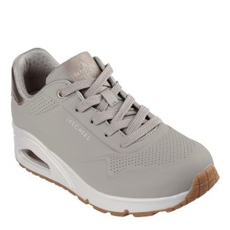 Skechers Damen UNO Golden Air Turnschuhe, Taupe Durabuck/Silver Trim, 39.5 EU