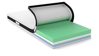 Amazon Basics 2-in-1-Matratze mit Hybridschaumkern, Mittel Fest (H3) und Fest (H4), 160 x 200 x 18 cm, Weiß