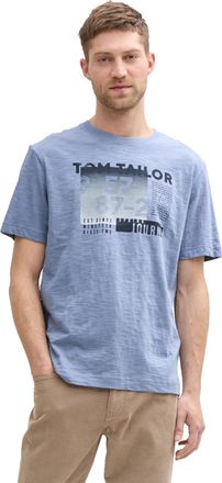 Tom Tailor Snood Langarmshirt mit Brusttasche, Peachy orange White Injected, XXXL