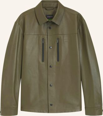 HUGO BOSS Lederjacke gruen