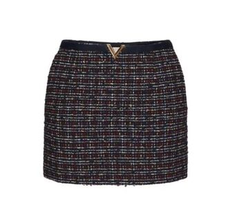 Valentino Garavani VLogo Tweed Mini Skirt Size L