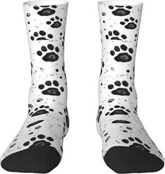 Generic Respirantes Chaussettes Courtes Motif Imprimé Pattes De Chien Socquettes De Sport Renforcées Homme Chaussettes Pour Femme Basketball Cyclisme 40Cm