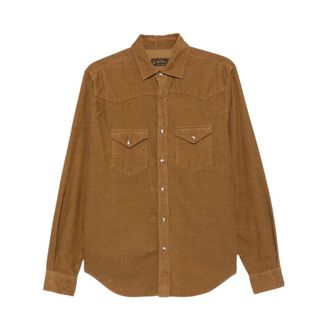 CHESAPEAKE'S Chemise Western en Velours Flagstaff - Homme - Chemises - Brun - Taille: M