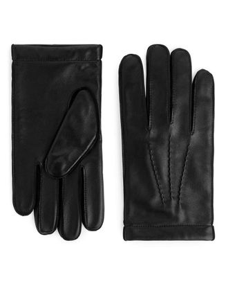Arket Lederhandschuh Mit Wollfutter -Schwarz