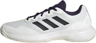 adidas Homme Gamecourt 2.0 Tennis Shoes Chaussures, Core White/Core Black/Aurora Plum, 43 1/3 EU