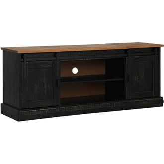 vidaXL Vidaxl - Meuble tv halden 2 portes coulissantes noir 150x40x60 cm