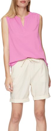 s.Oliver &Auml;rmelloses Shirt mit Tunika-Ausschnitt und Garment Dye