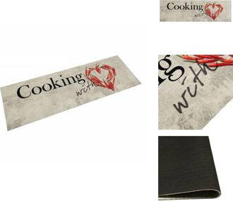 vidaXL K&uuml;chenteppich Waschbar Paprika 60x180 cm Samt - K&uuml;chenl&auml;ufer - Samt - pvc - Rutschfest - Maschinenw&auml;sche