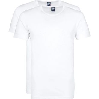 Alan Red T-Shirt Derby Col Rond Blanc (Lot de 2)