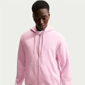 Nike Sportswear Club Hoodie mit durchgehendem Rei&szlig;verschluss f&uuml;r Herren (Schaum Pink)