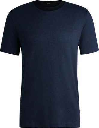 HUGO BOSS Homme, Tops, Bleu, Taille: 2XL T-shirt bleu en coton merceris&eacute;