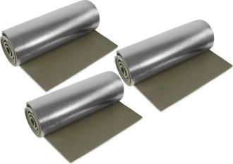 Normani 1, 2, 3 oder 5 Ultraleichte Isomatten mit Aluminiumbeschichtung/Alu-Thermomatte Isomatte Farbe Olive / 3 Stück