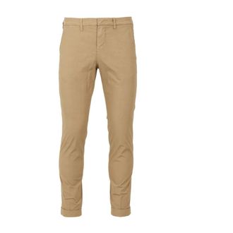 Fay Homme, Pantalons, Beige, Taille: W34 Pantalon Slim en Gabardine Stretch