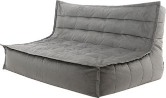 Icon Brand Kota XXL Sitzsack Sofa f&uuml;r Erwachsene, Dunkelgrau, Flauschiger Samtstoff, 2-3 Sitzer, Bequemer Bean Bag Sofa mit F&uuml;llung, Relaxsessel, Lounge, Wohnzim