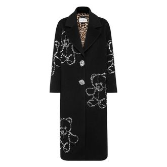 Philipp Plein Femme, Manteaux, Noir, Taille: 38 FR Manteau Oversize en Laine Castoni Teddy Bear