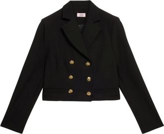 Oltre Femme, Vestes, Noir, Taille: 38 FR Blazer court crois&eacute;