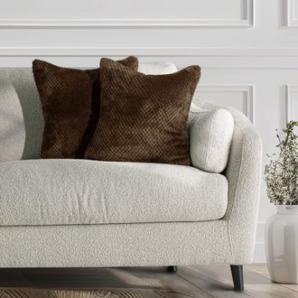 Decoking 57292 2tlg 2 Kissenbez&uuml;ge 45x45 cm Mikrofaser Rei&szlig;verschluss Fleece Kissenh&uuml;llen braun Schoko Henry