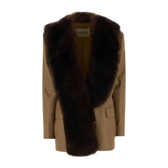 Valentino Garavani Blazer en laine et soie - Femme - Vestes - Beige - Taille: 34 FR