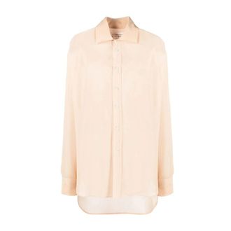Maison Margiela Beige Seiden Langarmshirt - - Blouses & Shirts - Damen - Beige - M