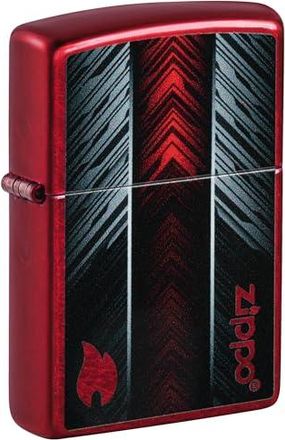 Zippo Sturmfeuerzeug - Red and Gray Zippo, Candy Apple Red, Color Image - Nachf&uuml;llbar - Wiederverwendbar - Windfestes Design - Geschenkbox - Made in USA