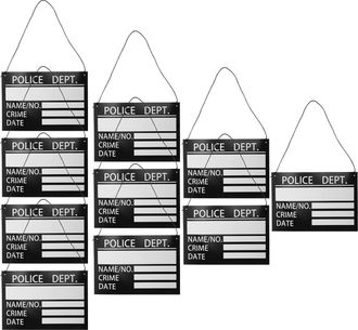 Valiclud 10 St&uuml;ck 10-teiliges Papier Gef&auml;ngnis Namensschilder Leere Gefangenen Schilder f&uuml;r Party-Fotokabinen Requisiten Robustes DIY Cosplay Zubeh&ouml;r f&uuml;r Kost&uuml;