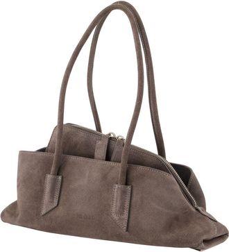 The Attico Womens La Passeggiata Small Top Handle Bag - The Attico Leather Grey Calfskin Shoulder-Hobo-Bags