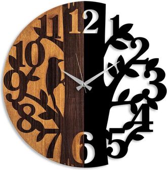 Asir Group LLC Asir Group Llc - Horloge en bois et métal Clock Arbre