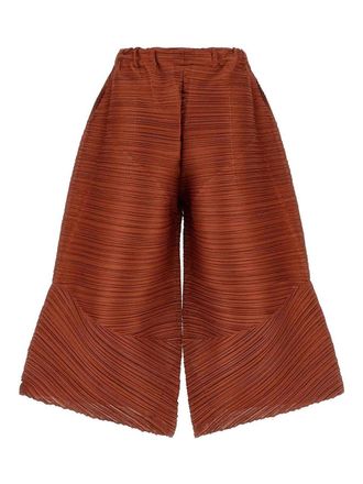 Pleats Please Issey Miyake Pantalons D&eacute;contract&eacute;s - Marron