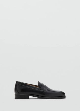 Mango Mocassins cuir d&eacute;tail en forme de masque noir - Homme - 39 - MANGO MAN