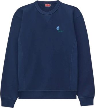 Kenzo Homme, Sweatshirts et sweats &agrave; capuche, Bleu, Taille: XL SweaT-shirt Brod&eacute;e Tulipe