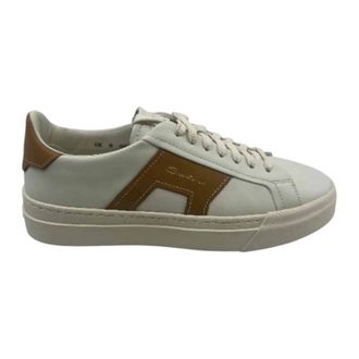 Santoni Leather Sneaker - - Shoes - Herren - Wei&szlig; - 40 1/2 EU