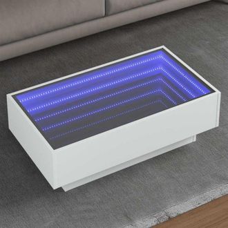 vidaXL LED-Couchtisch Wei&szlig; 90x50x30 cm Holzwerkstoff - Vidaxl