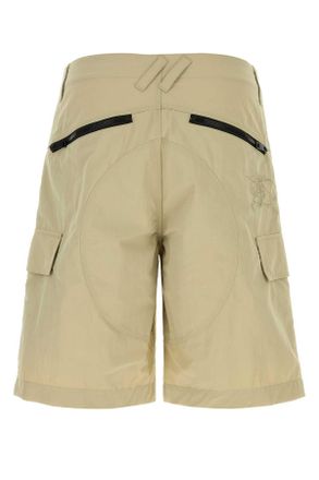 Burberry Mens Beige Nylon Bermuda Shorts Sparrowbeige Exterior: Pantaloni