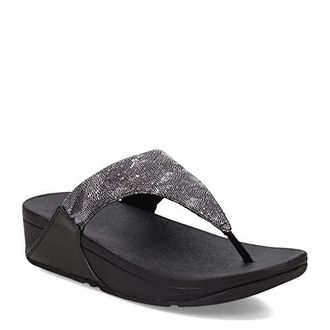 FitFlop Femme Lulu Tige dorteil Tongues, Noir paillet&eacute;, 37.5 EU
