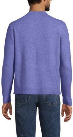 Lands End Wool Touch Rundhals-Pullover, Herren, Gr&ouml;&szlig;e:56-58 regular, Lila, by Lands End