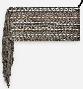 Arket Verzierte Clutch -Silberfarben