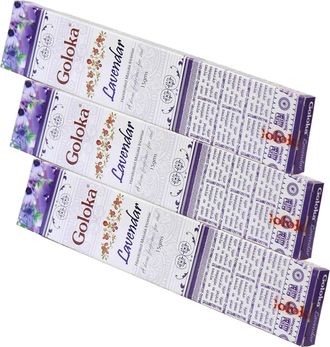 NKlaus 3X Goloka Lavendel R&auml;ucherst&auml;bchen 45g - Handgerolltes R&auml;ucherwerk aus Indien mit beruhigendem Lavendelduft - Ideal f&uuml;r Meditation, Yoga & Aromatherap