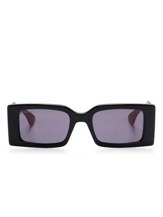 Gucci Sonnenbrille mit eckigem Gestell - Schwarz