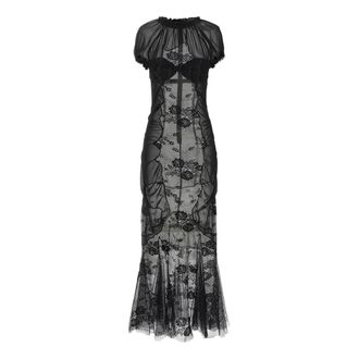 The Attico Spitzen-T&uuml;ll-Midikleid - - Dresses - Damen - Schwarzk - M