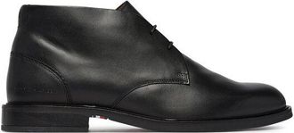 Tommy Hilfiger Schn&uuml;rschuhe Corporate Dressy Lth Lace Boot FM0FM05949 Schwarz